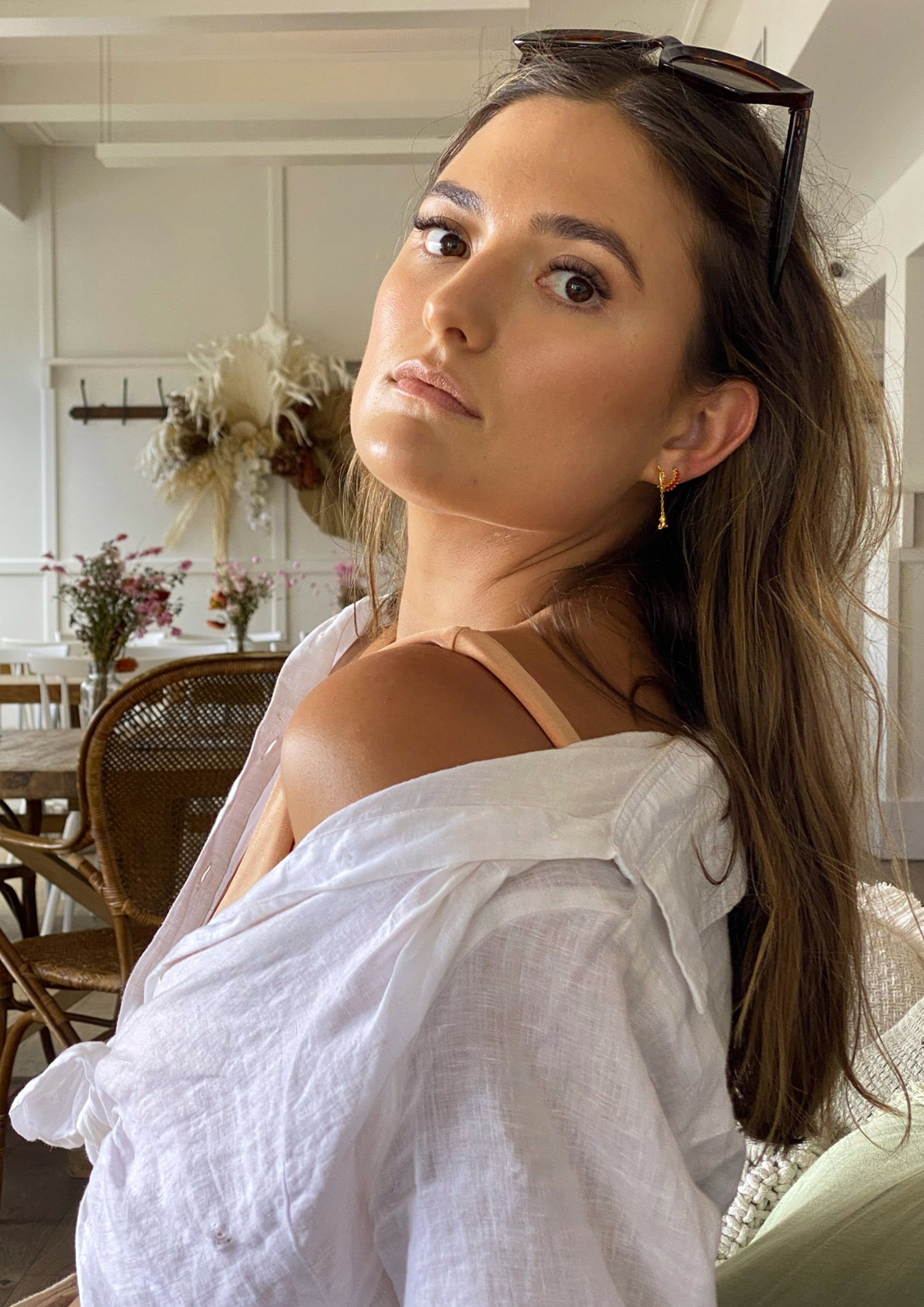 Becca Drop Hoops in Orange/Gold – Loja Watsons Bay